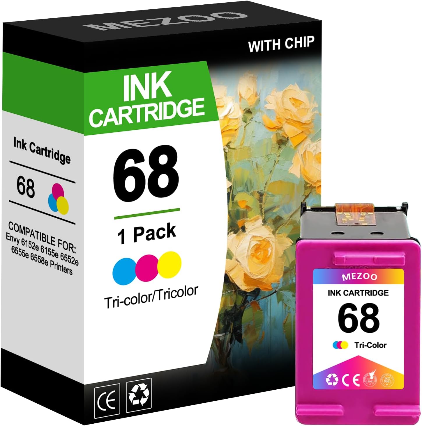 Amazon.com: High Yield 68 Black Ink Cartridges 7FP21TN Compatible for ...