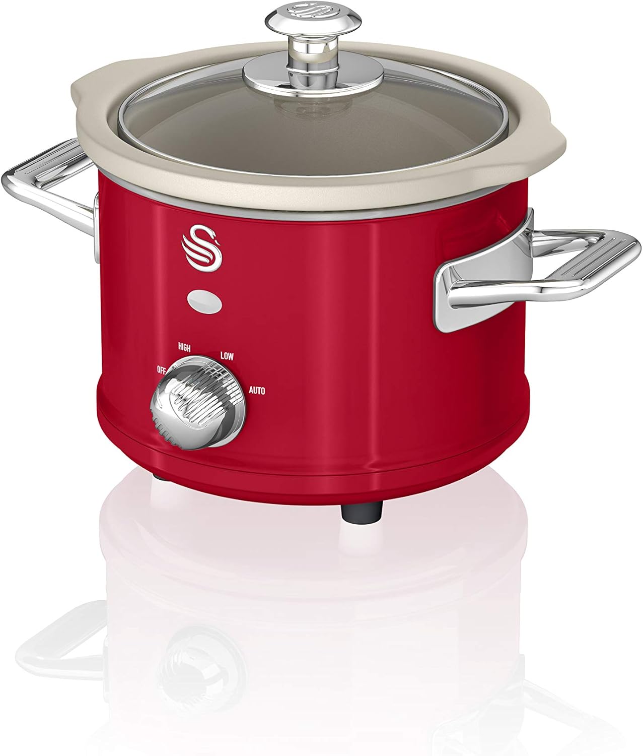 Swan SF17011RN Retro Slow Cooker with 3 Temperature Settings, Keep Warm ...