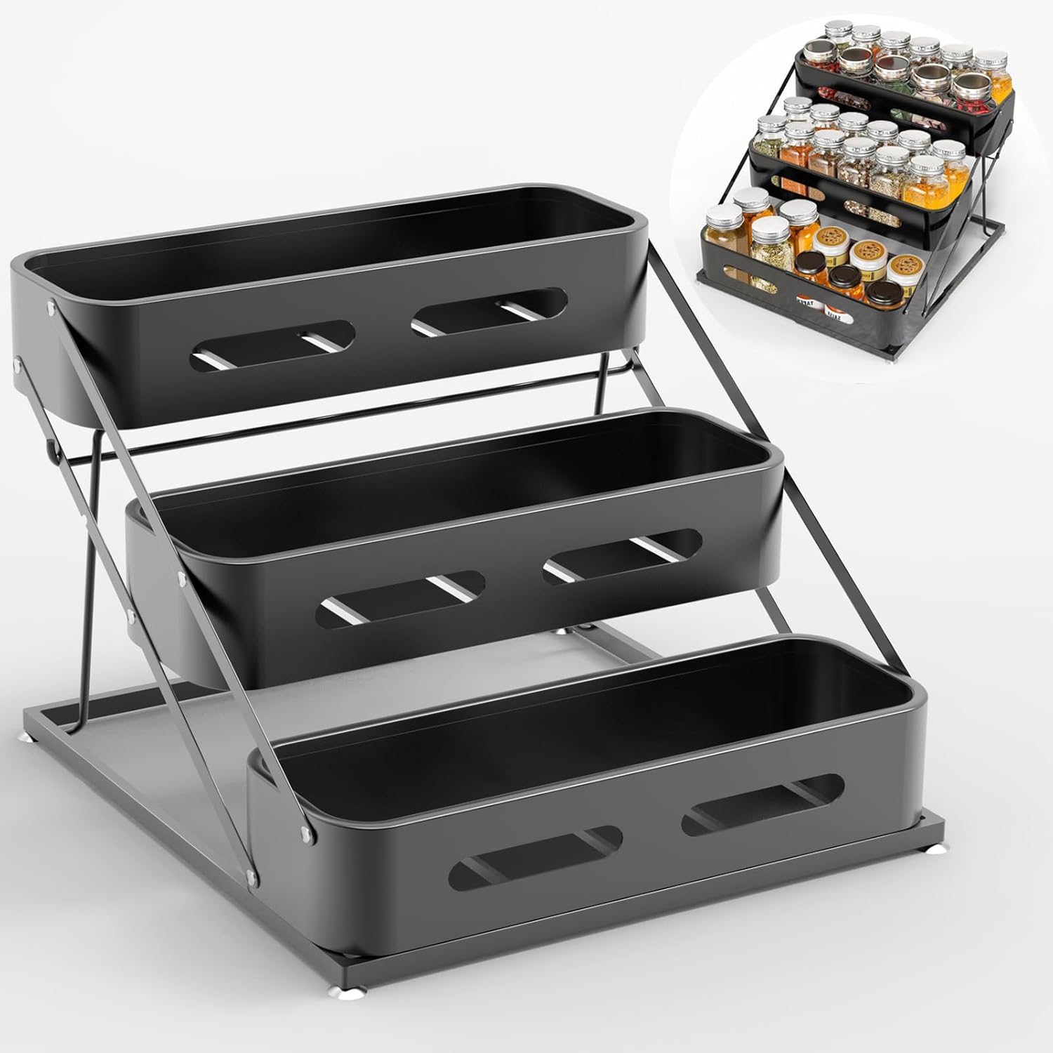 Amazon.com: Airpro Spice Rack, 3 Tier Spice Rack Organizer for Cabinet ...