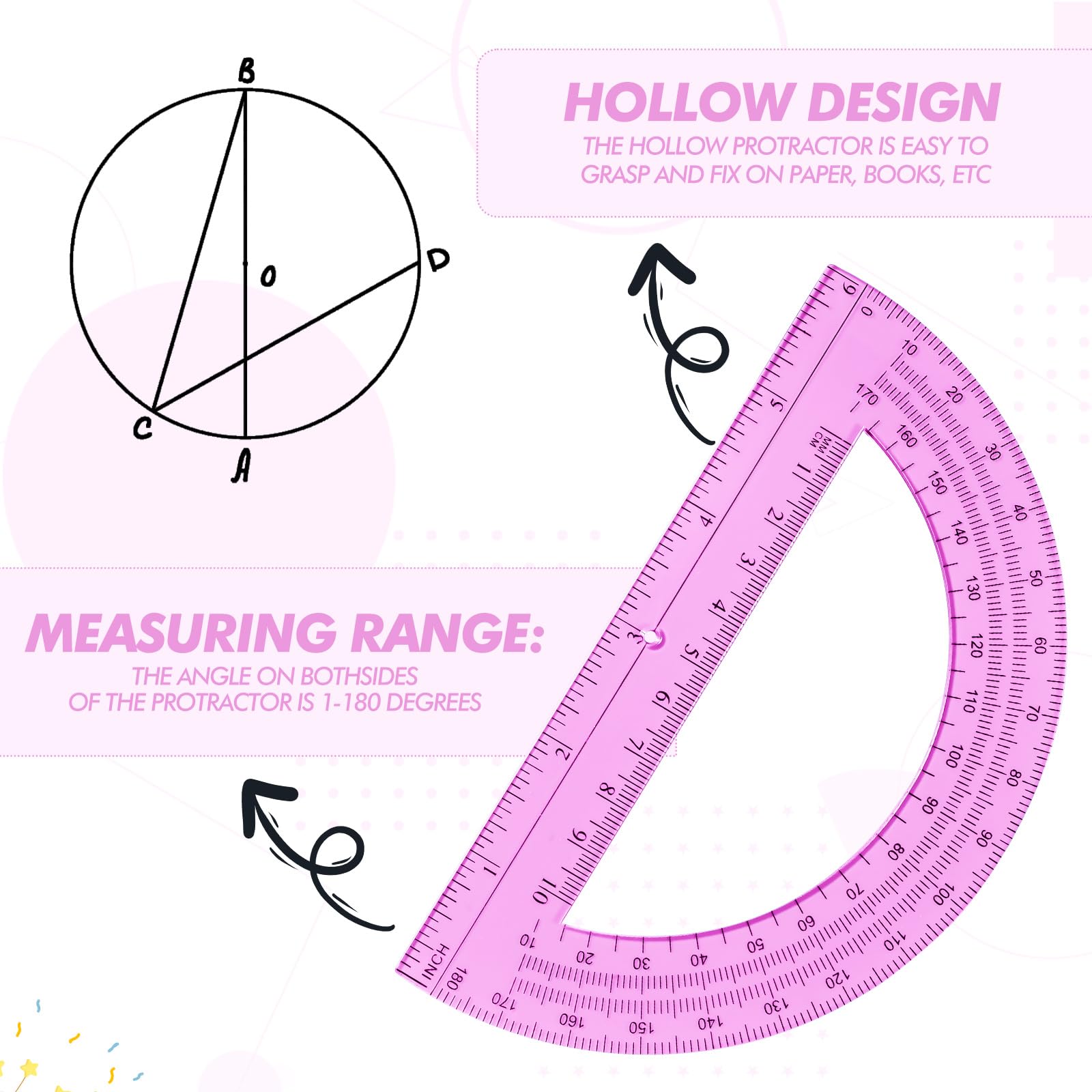 Snapklik.com : Zonon 2 Pack 12 Plastic Ruler And 6 Plastic Protractor ...