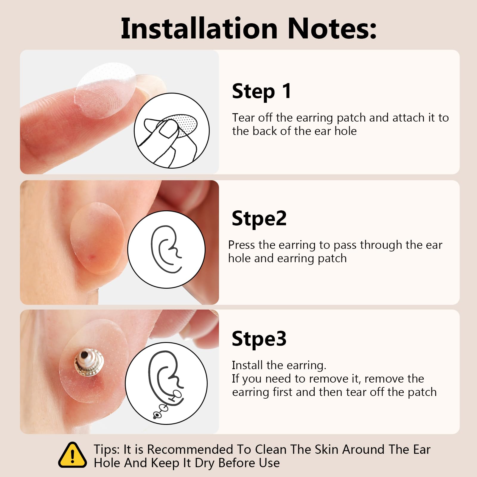 Snapklik.com : 500 PCS Ear Lobe Support Patches, Bifurcated Heavy Duty ...