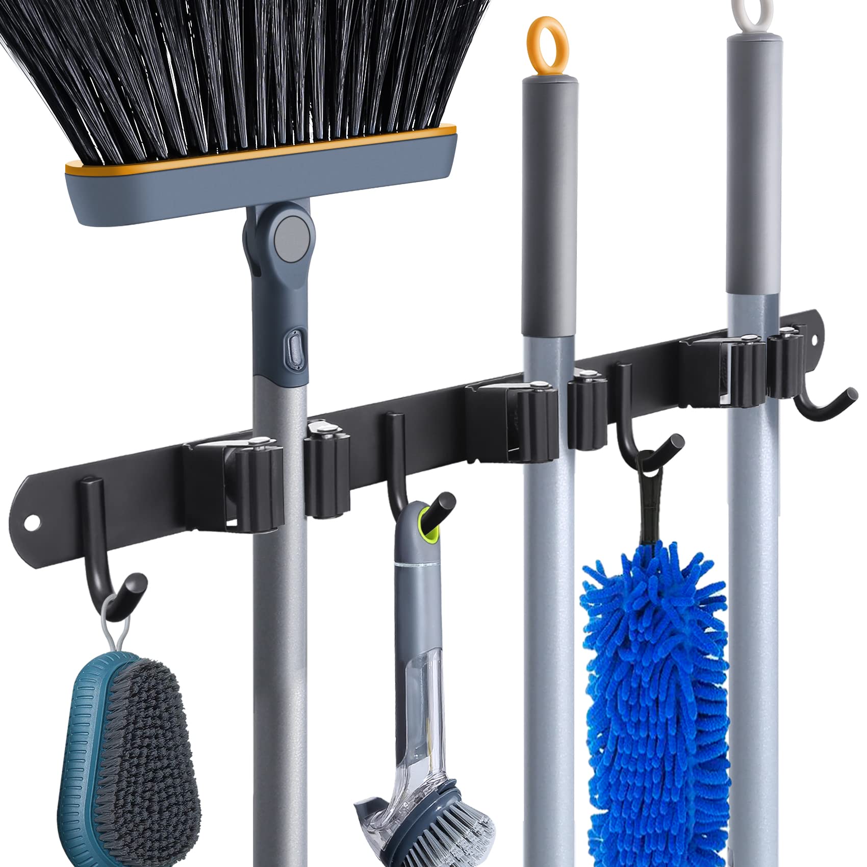 Snapklik.com : HYRIXDIRECT Broom Holder Wall Mount Broom Organizer Mop ...