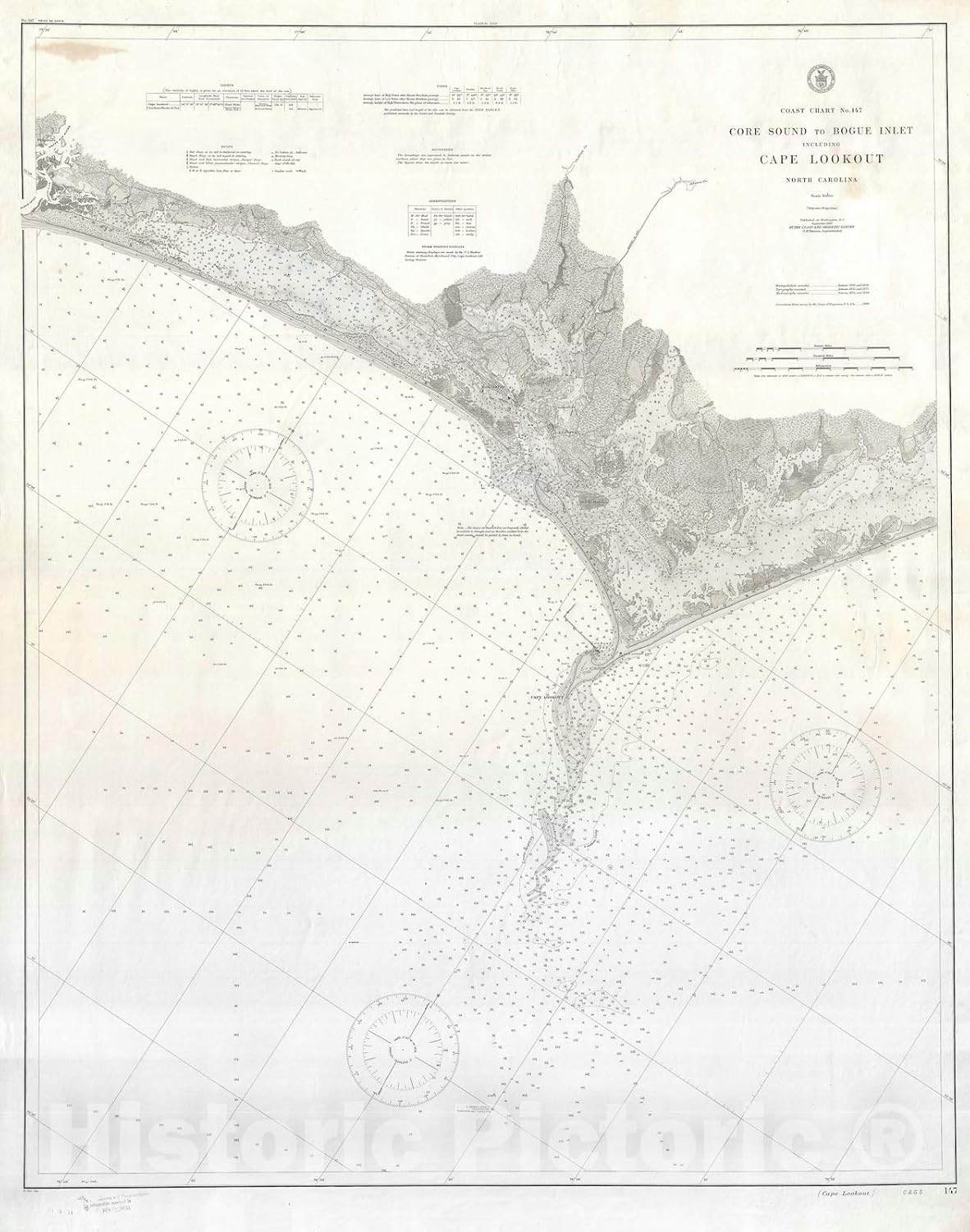 Amazon.com: Historic Map : Nautical Chart Cape Lookout, North Carolina ...