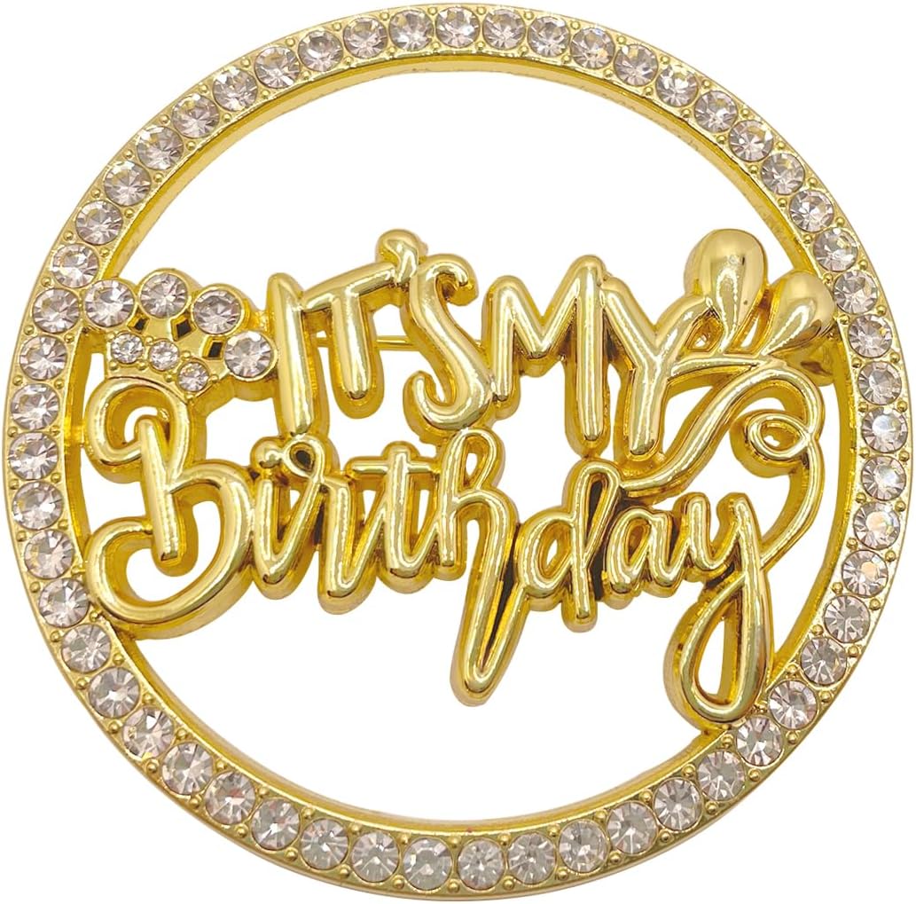 Amazon.com: Birthday Brooch Pin It's My Birthday Pin for Women Metal ...