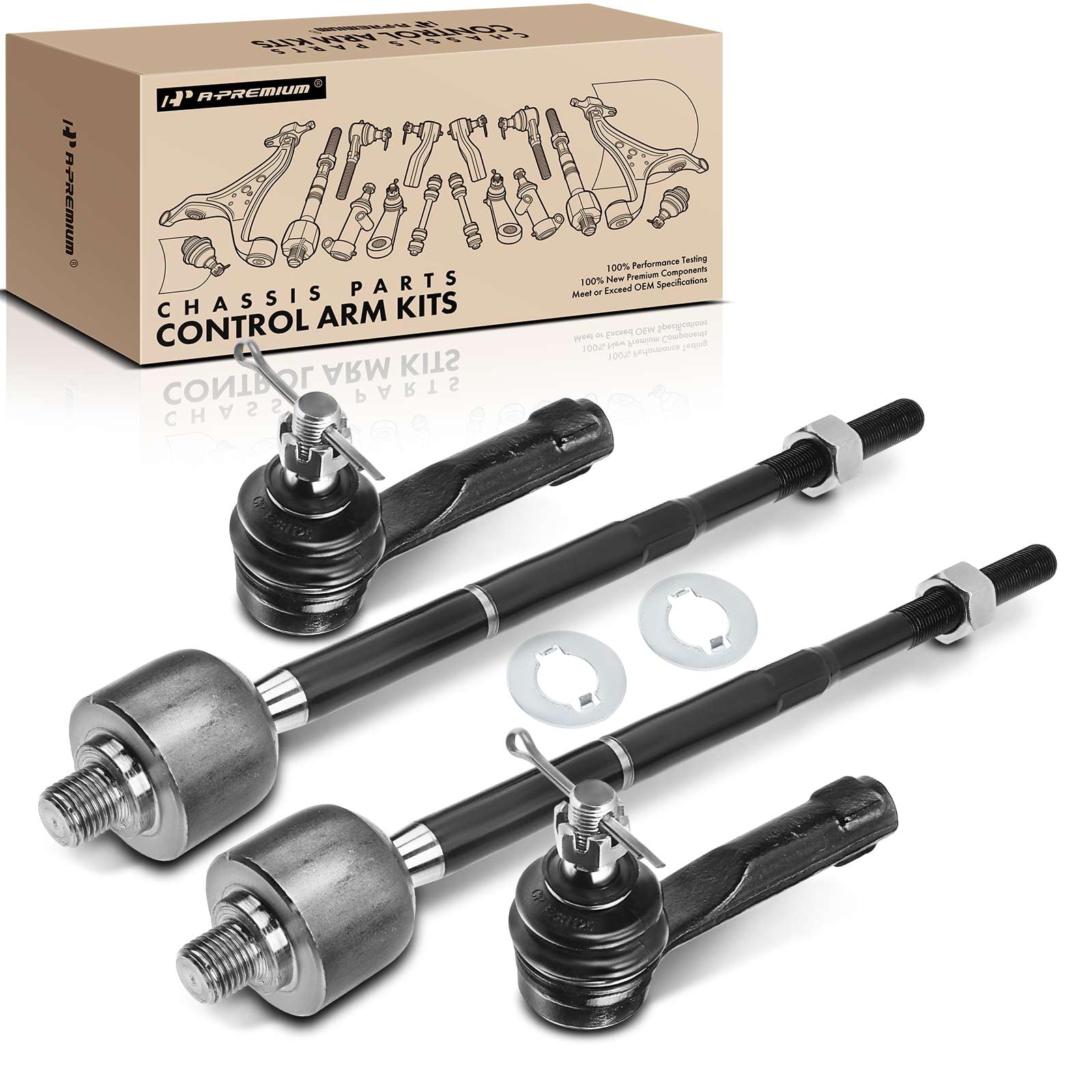 A-Premium 4Pcs Inner Outer Tie Rod End Kit Compatible with Nissan ...