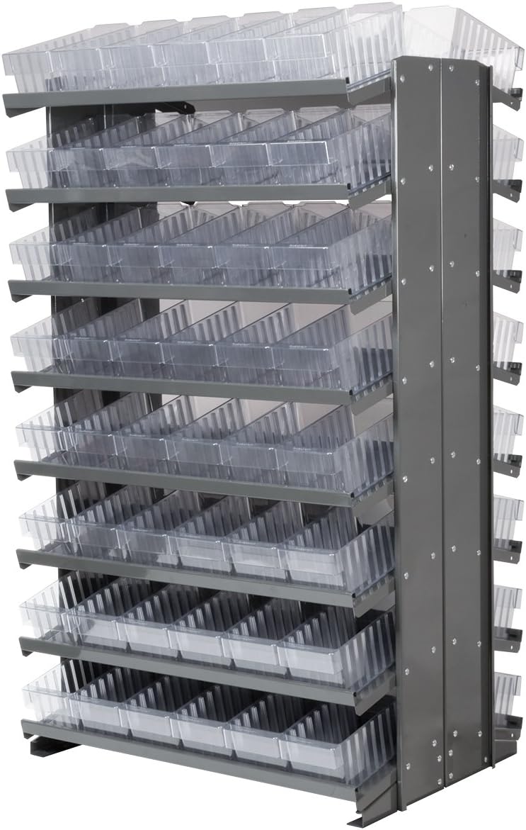 Akro-Mils APRD162CRY 2-Sided Pick Rack with 96 AkroDrawers, 12", Gray ...