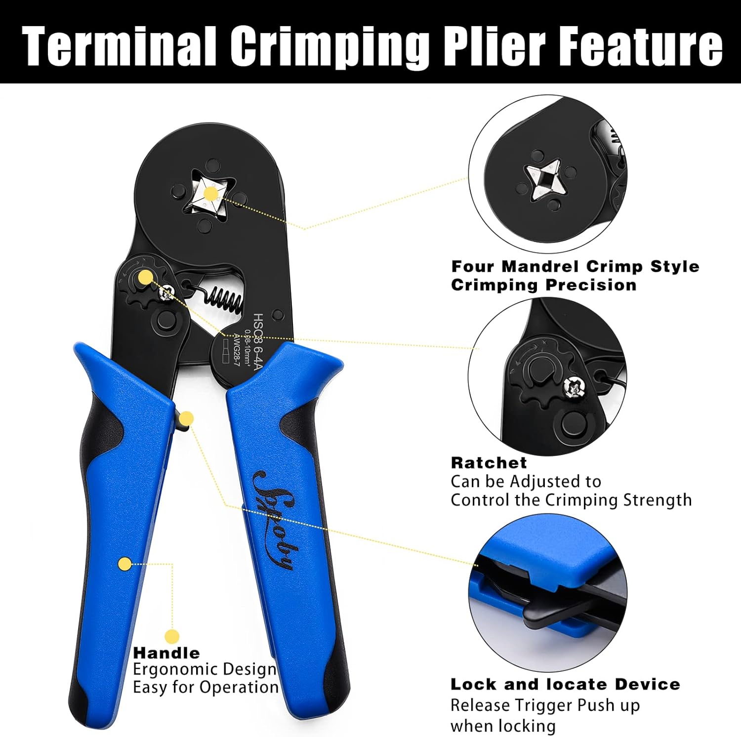 Sopoby Ferrule Crimping Tool Kit AWG 28-8 Self-adjustable Ferrel ...