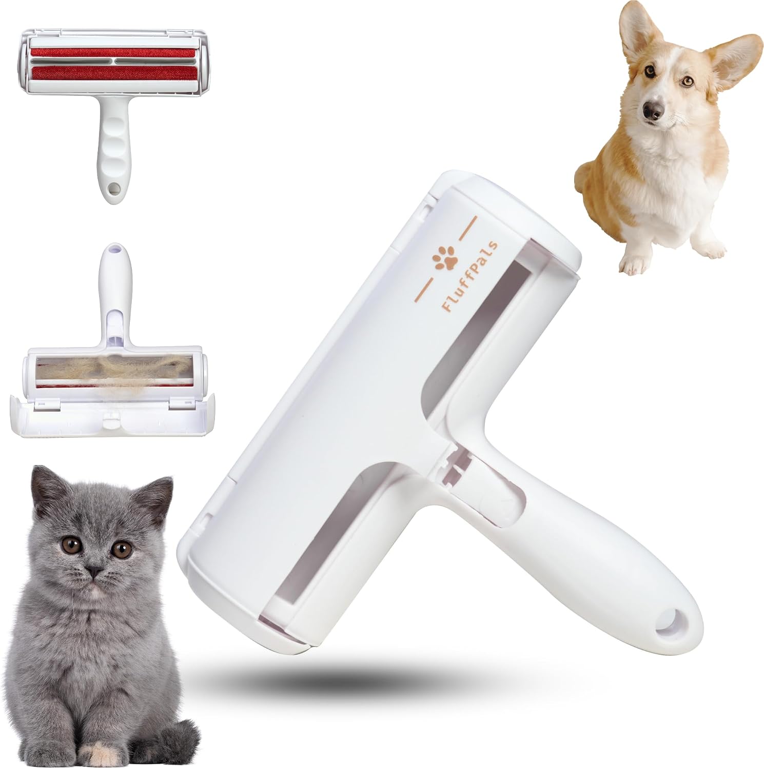 Amazon.com: FluffPals Roller Pet Hair Remover and Reusable Lint Roller ...