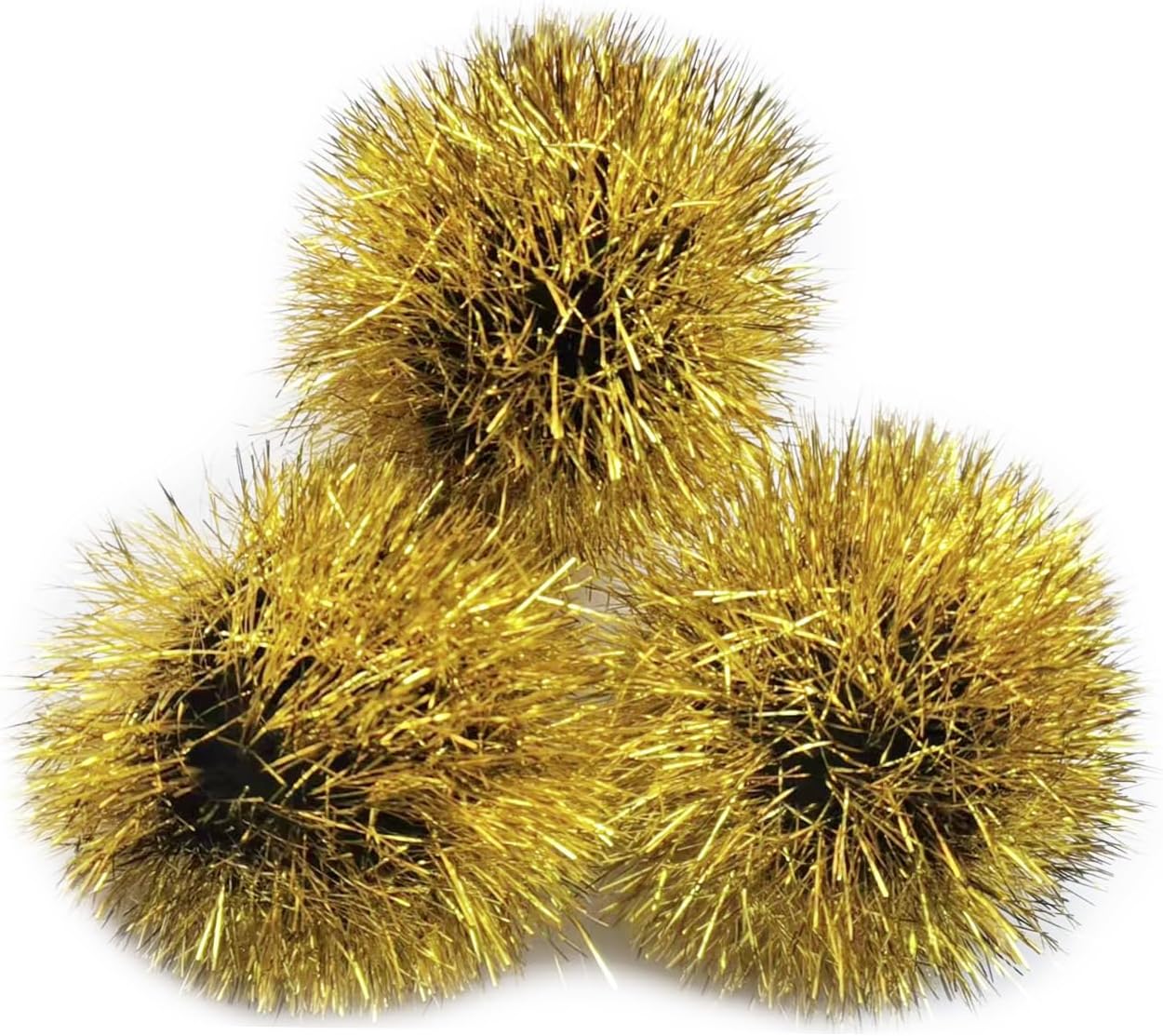 Amazon.com: YYCRAFT 15pcs Jumbo Glitter Tinsel Pom Poms Sparkle Balls ...