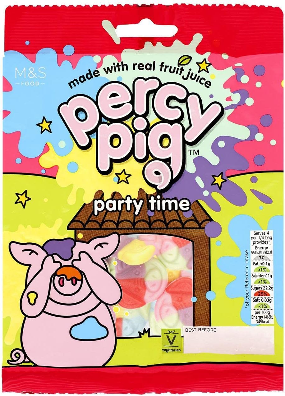 M&S Percy Pig Party Time Fruit Gums 150g : Amazon.co.uk: Grocery