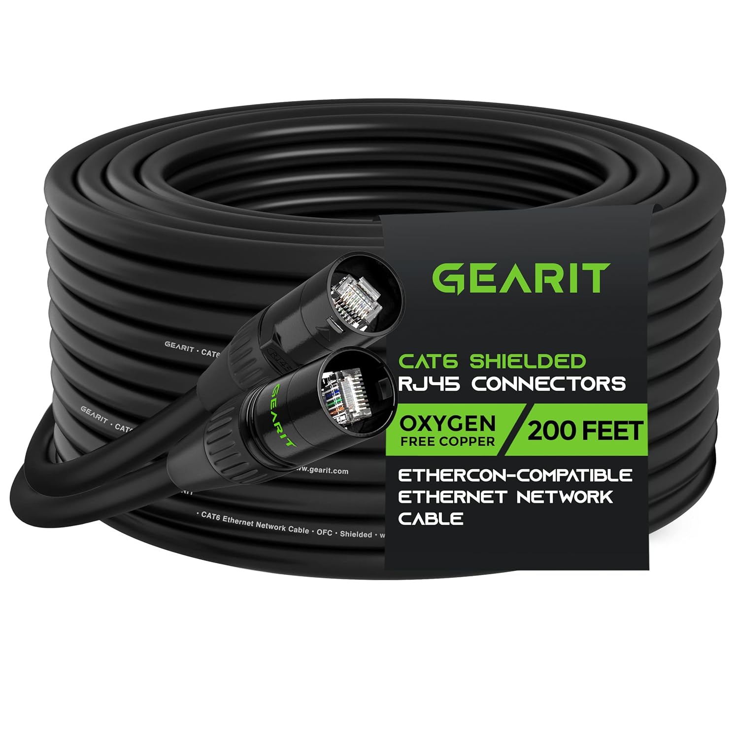 GearIT CAT6 Ethernet Cable, EtherCON-Compatible RJ45 Connectors for Pro ...