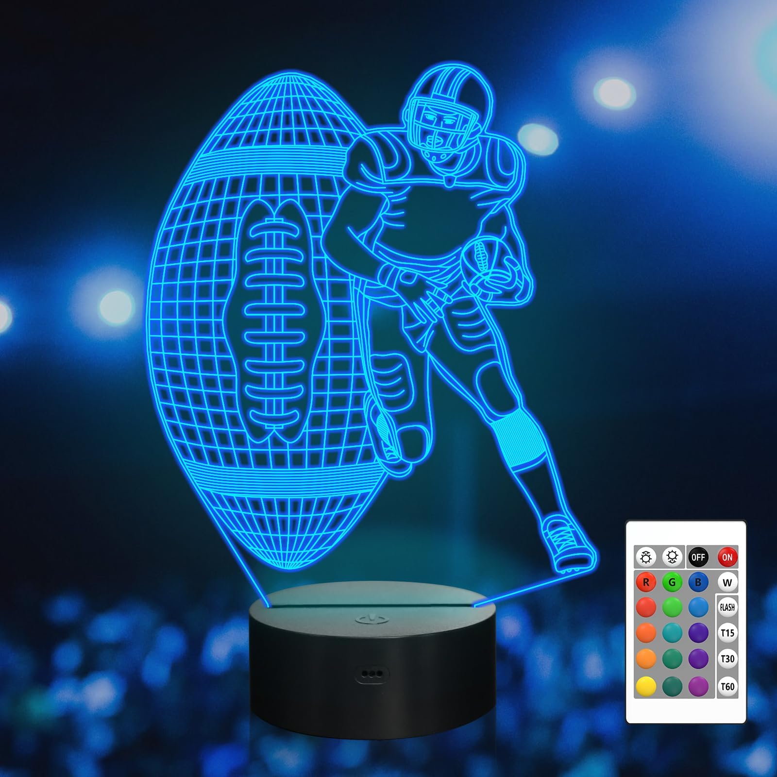 Amazon.com: FlyonSea Football lamp, Rugby Ball Bedside Lamp 7 Colors ...