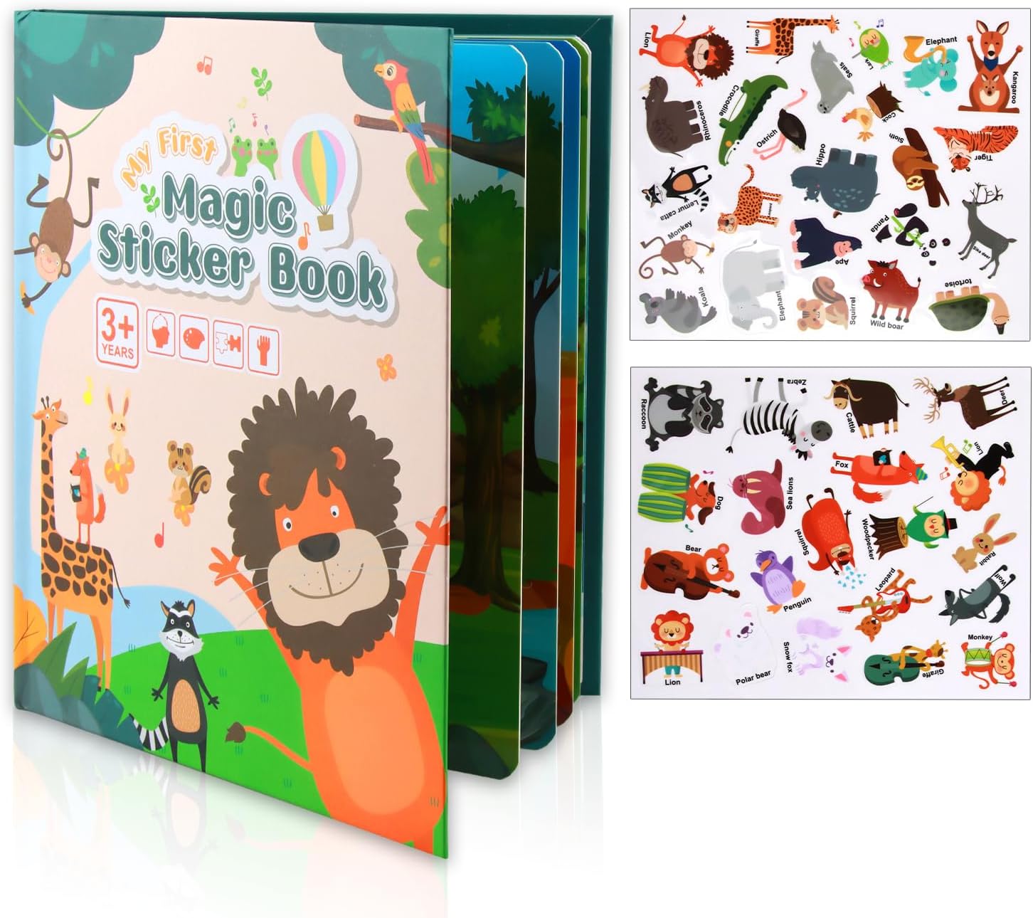 Reusable Jelly Sticker Books, Waterproof Adhesive Stickers Books, 3D ...