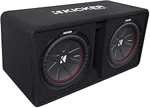 KICKER 43DCWR122 12" COMPR 1000W 2-OHM Loaded Enclosure SUBWOOFER ...