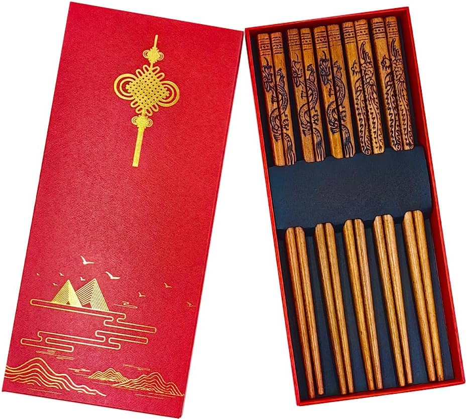 Amazon.com: Chopsticks Reusable- Chinese Style Chopsticks, Dragon and ...