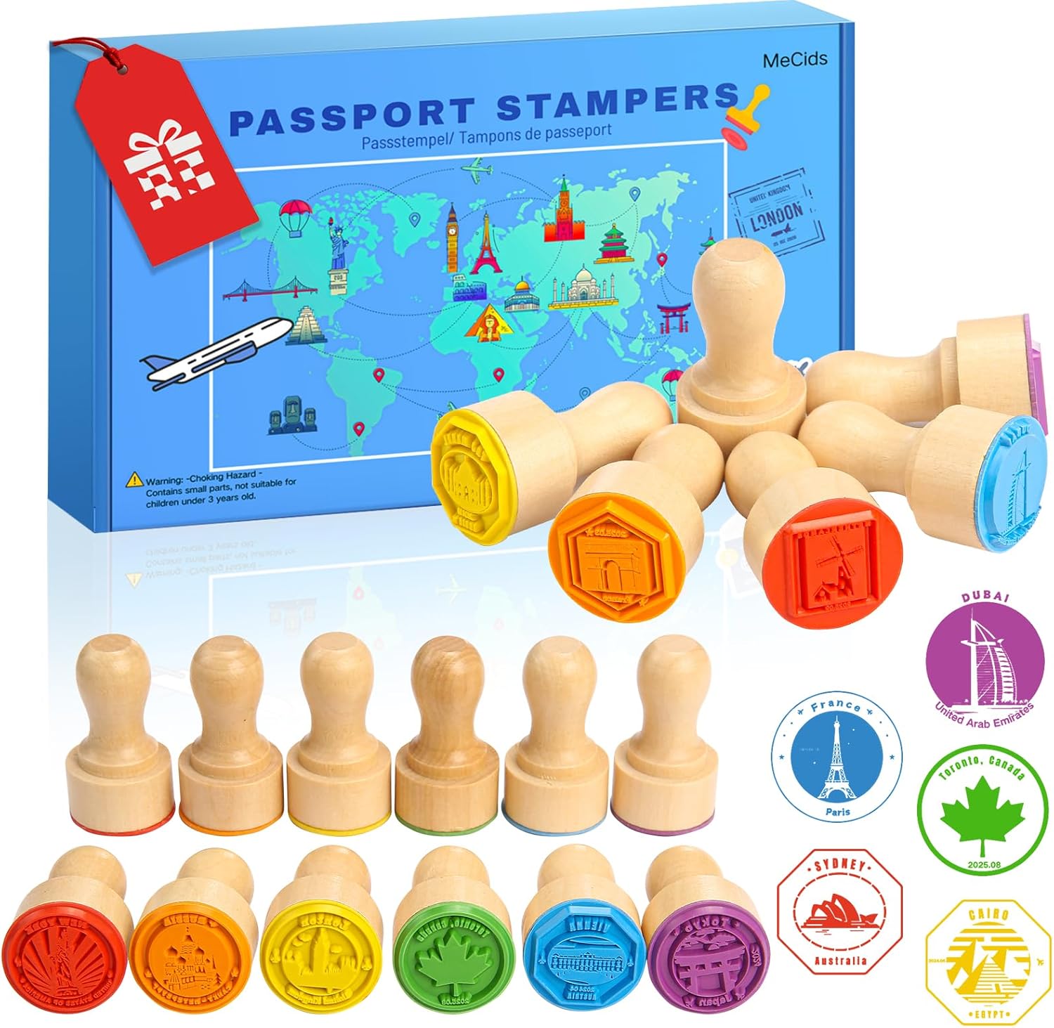 Amazon.com: MeCids Passport Stamps for Kids – City and Country Stamp ...