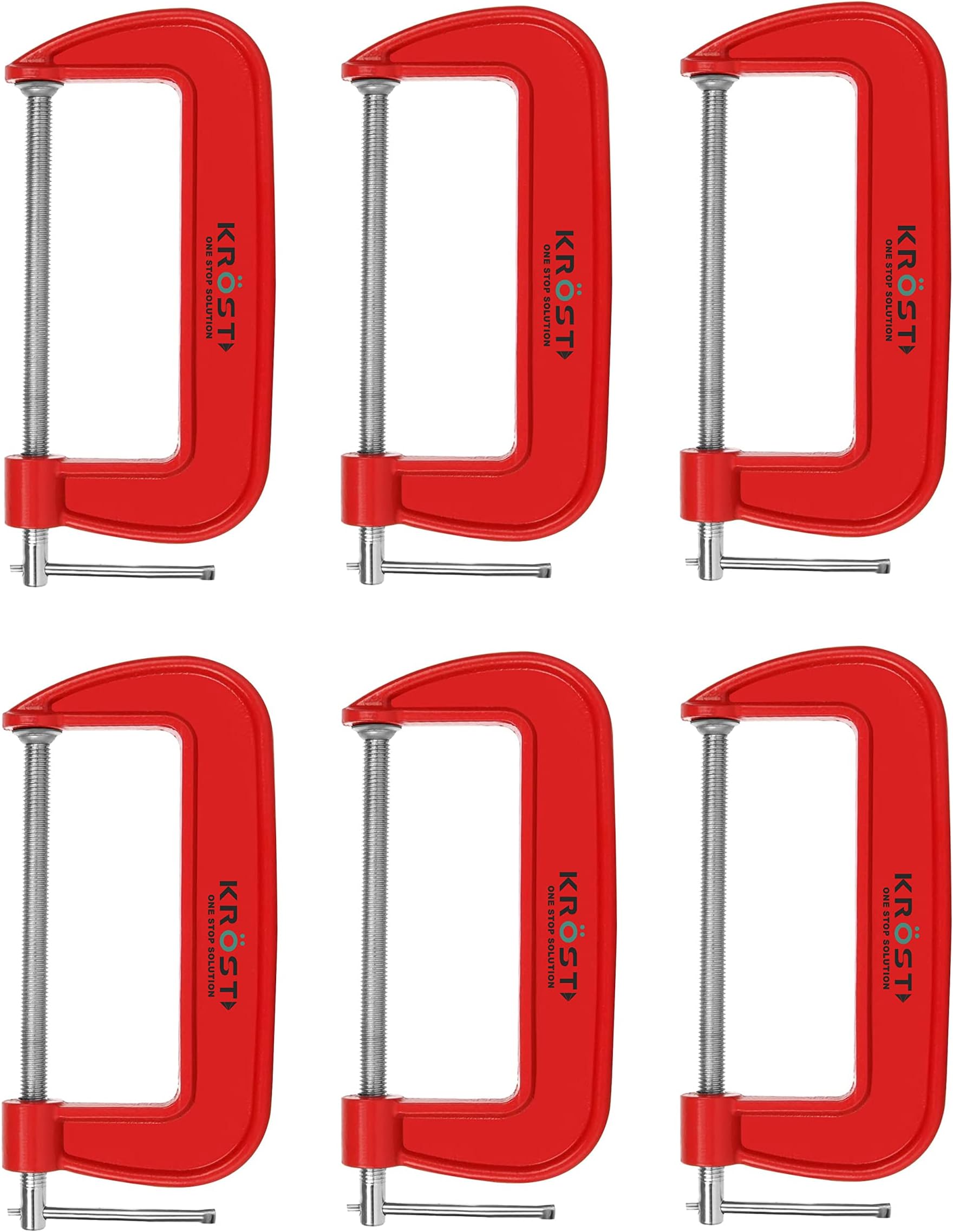 KROST Heavy Duty C and G Clamp Set, 6" C-Clamp for Metalworking ...