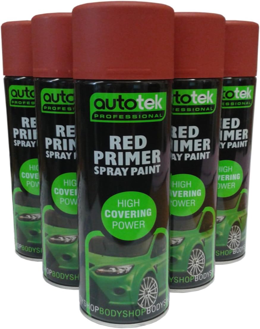 Autotek (PACK OF 6) 500ml Red Primer Acrylic Weld Through Spray paint ...