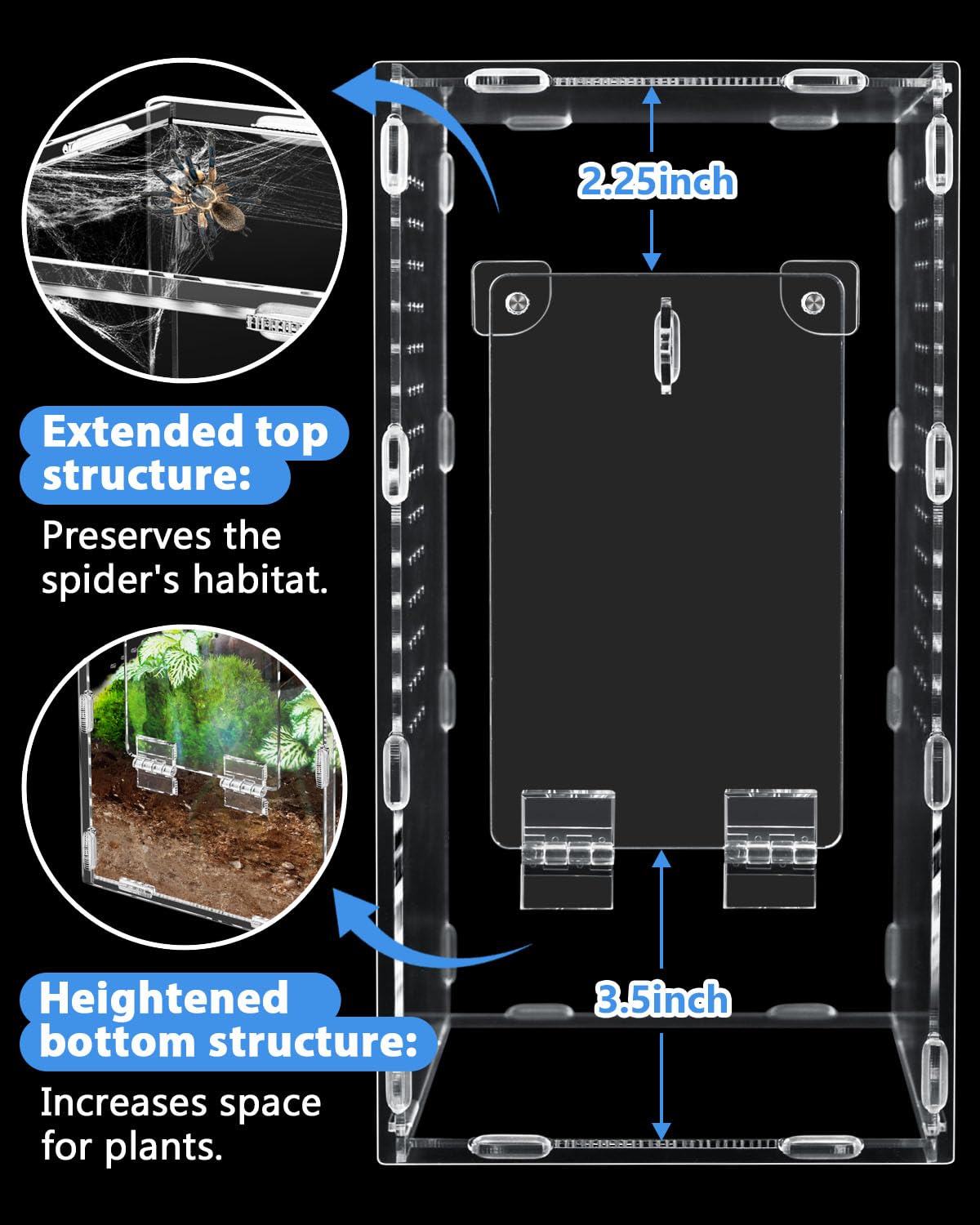 Snapklik.com : Jumping Spider Enclosure, Tarantula-Enclosure Large Acrylic Terrarium, Reptile ...