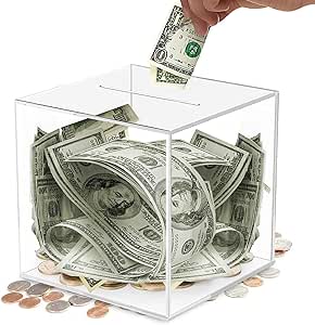 Johiux Clear Money Box,Money Saving Challenge,Money Saving Box,Acrylic ...