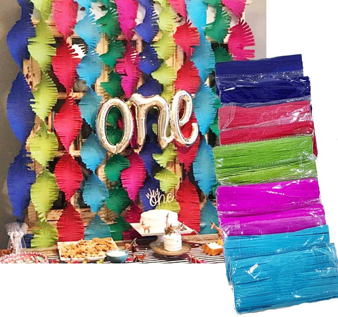 Amazon.com: Mexican Fiesta Streamer Backdrop, Crepe Paper Fiesta ...