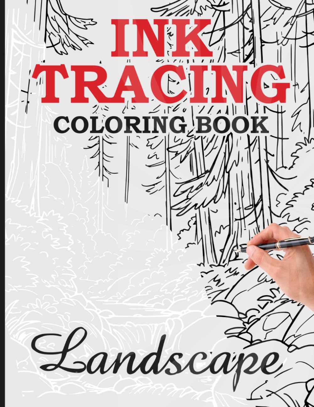 Amazon.com: Ink Tracing Coloring Book: Trace Along the White Lines to ...