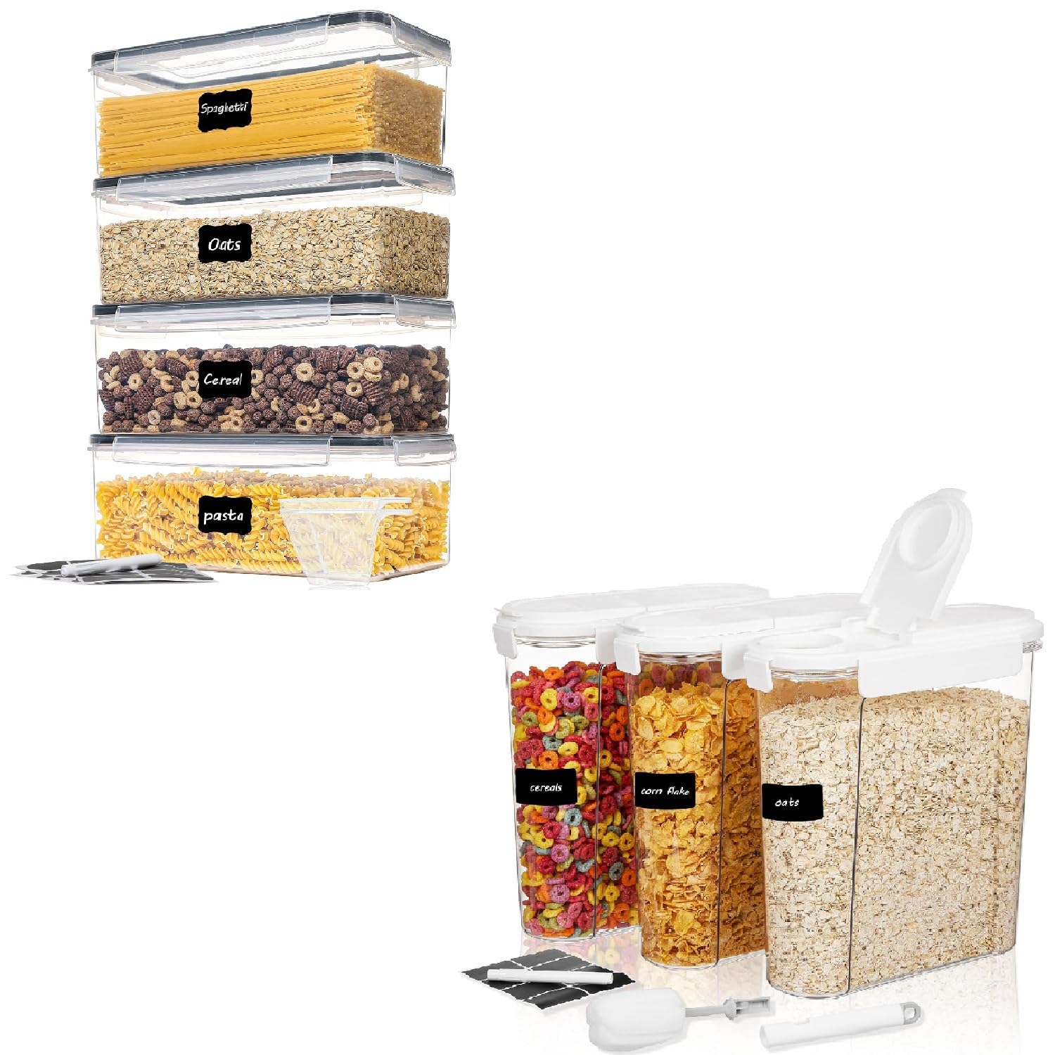 Amazon.com: Vtopmart 4 PCS Pasta Container Sets and 3 PCS Cereal ...