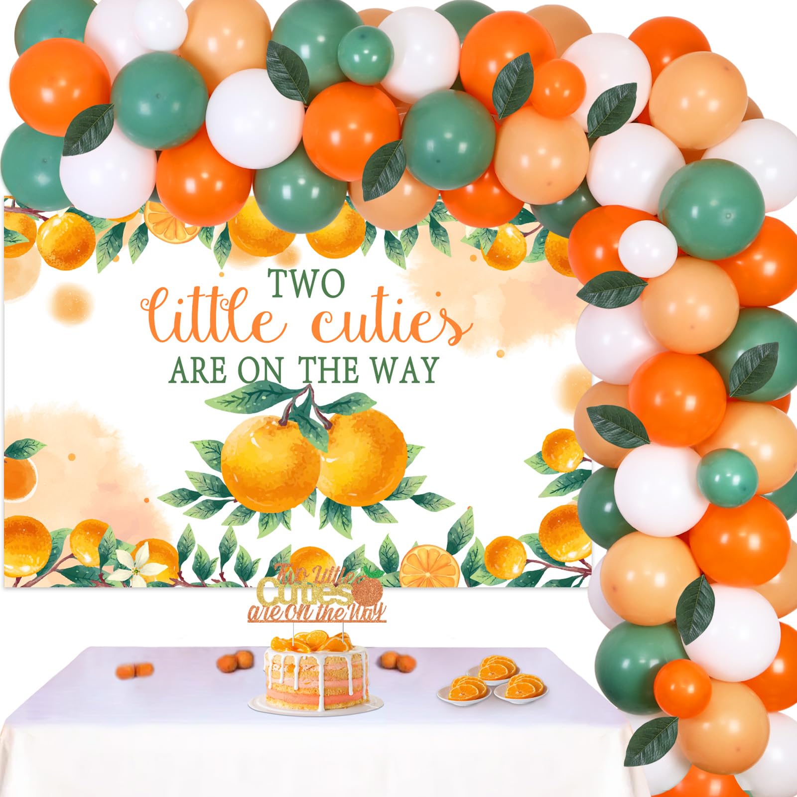 Amazon.com: Two Little Cuties Baby Shower Decorations for Twins - Two ...