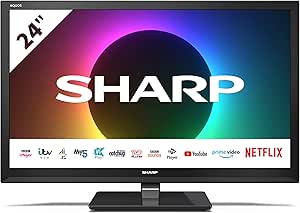 SHARP 1T-C24EE6KC2FB 24 Inch Smart TV, HD Ready LED Display with DTS ...
