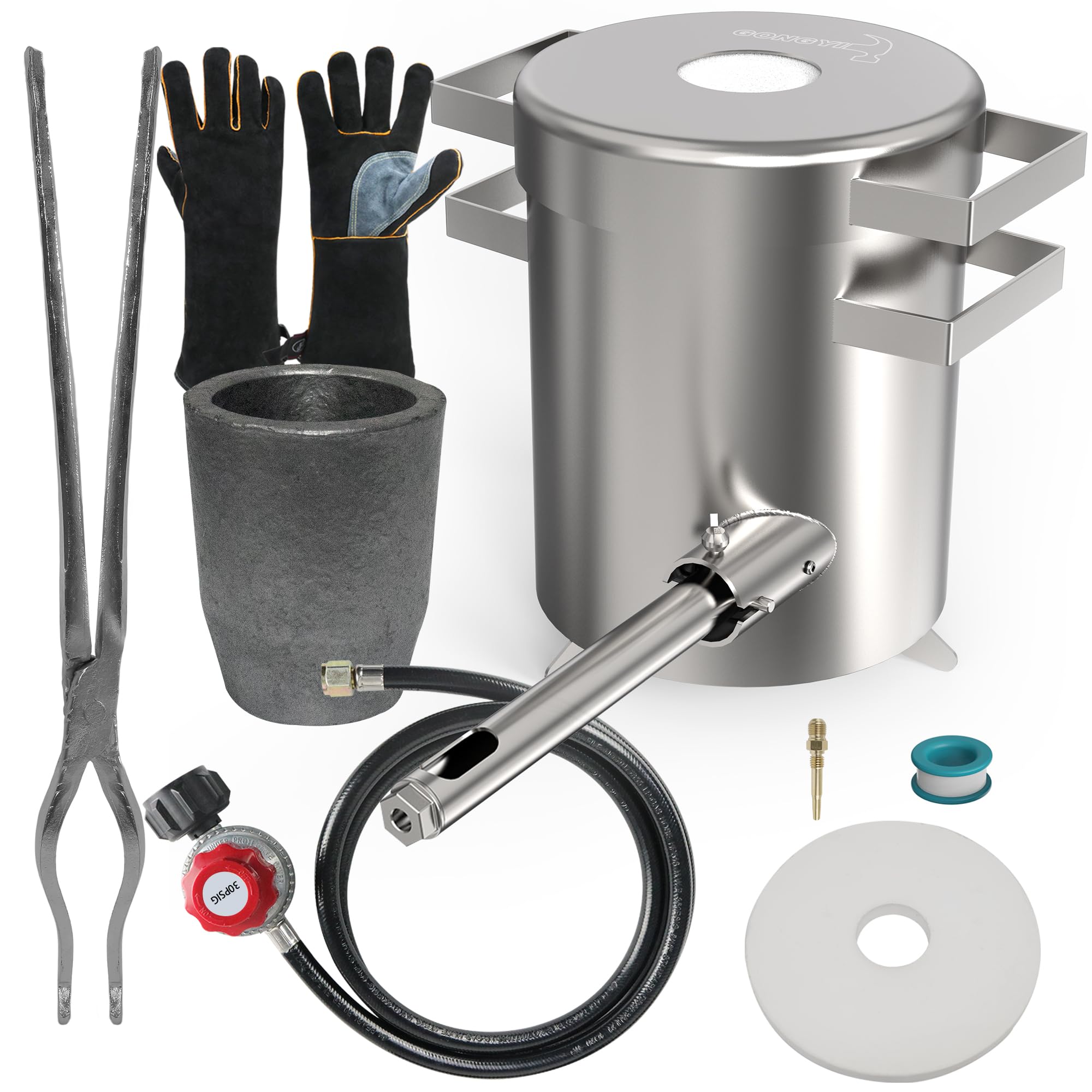 Amazon.com: GongYi 6KG Propane Melting Furnace Kits with Crucible ...