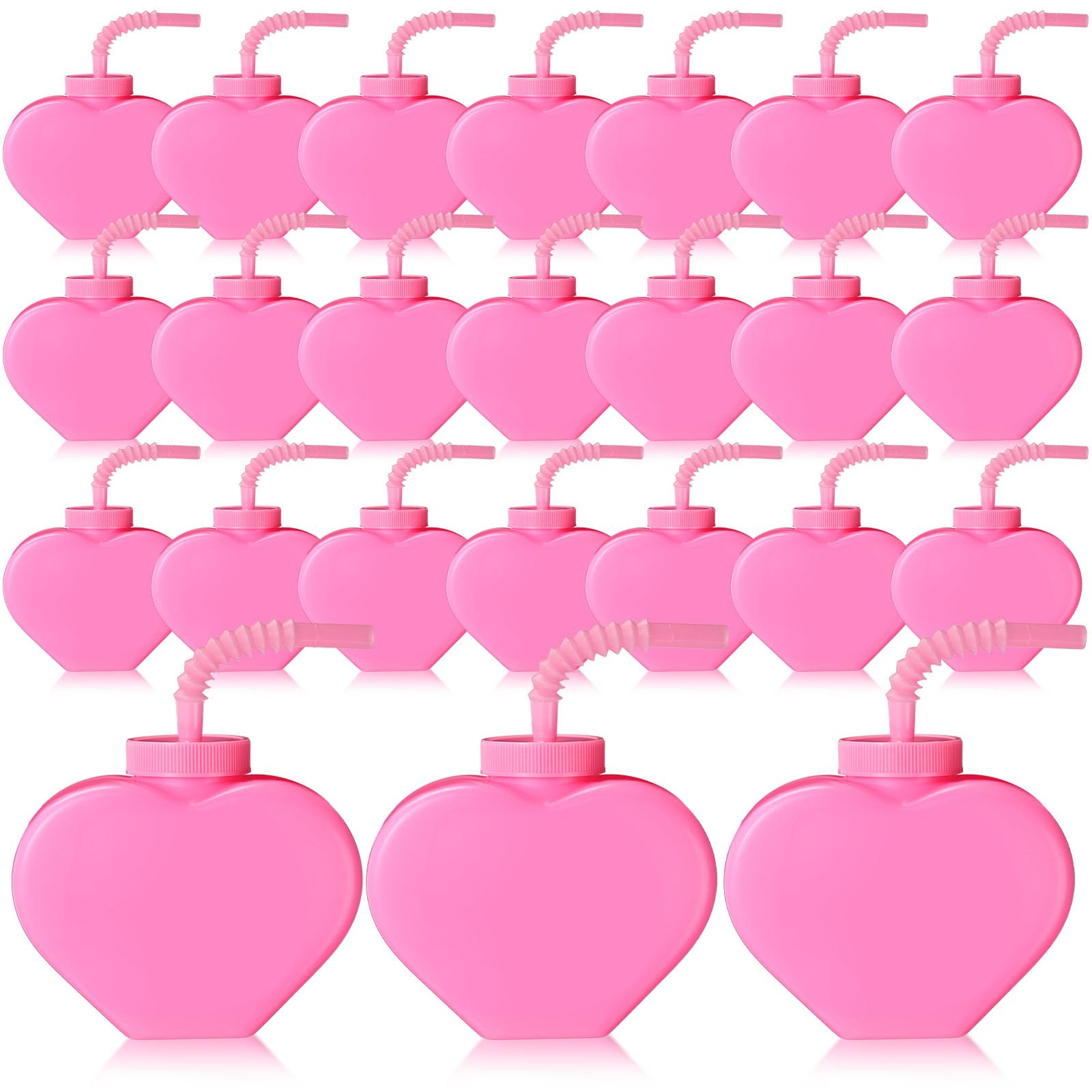 Amazon.com: Maxcheck Pink Girl Cups with Straws and Lids Babe Heart ...