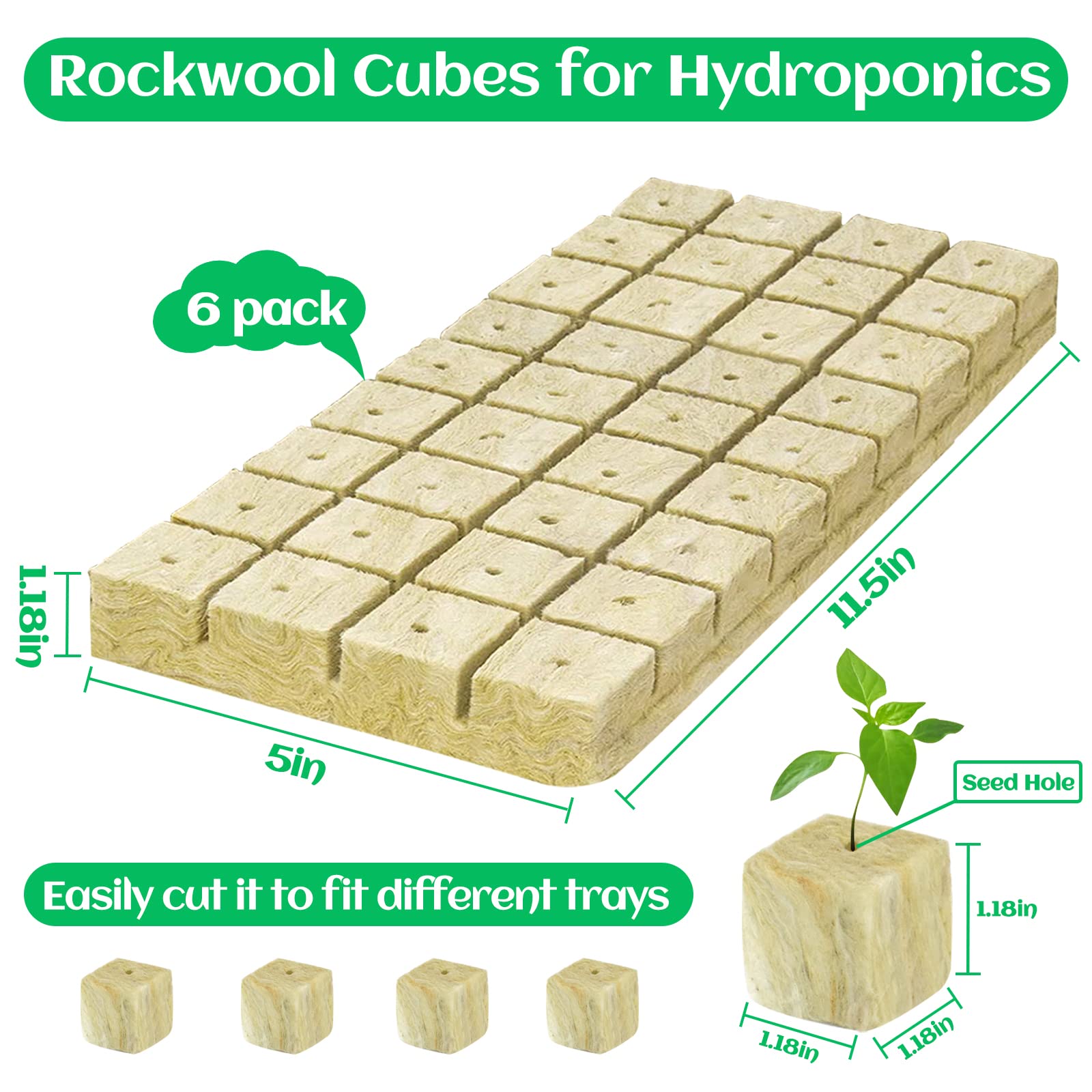 Snapklik.com : Legigo 1.2 Inch Rockwool Cubes Seed Starter Plugs For ...