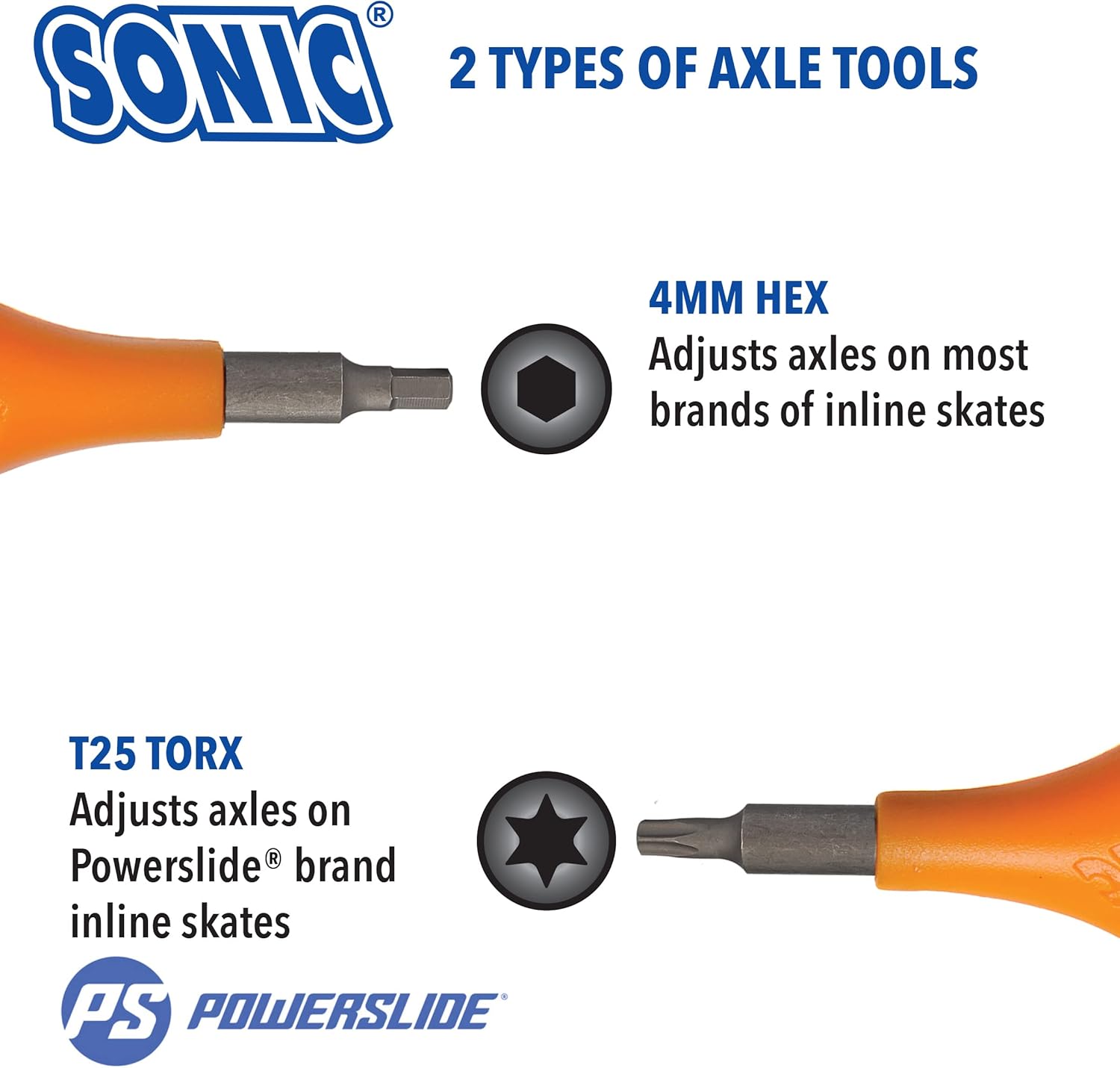 SONIC Pro Tool for Inline Skates, 9 Tools, 4 mm Hex and T25 Torx ...