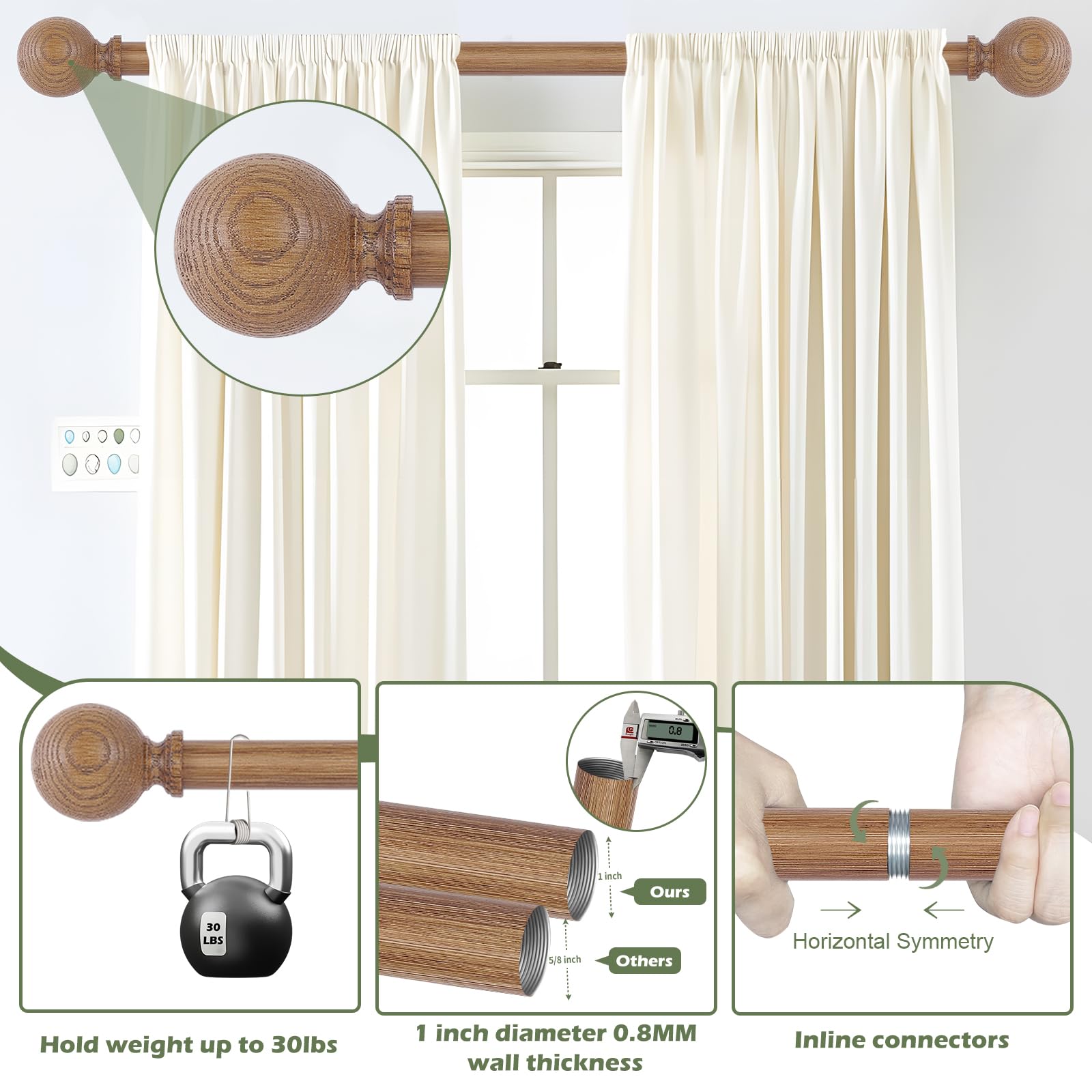 Wooden Curtain Rods DIY Wood Curtain Rods With Leather Straps For