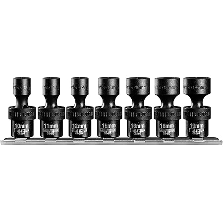 Steel Vision 7PCS 3/8" Drive Metric Impact Swivel Socket Set, Universal ...