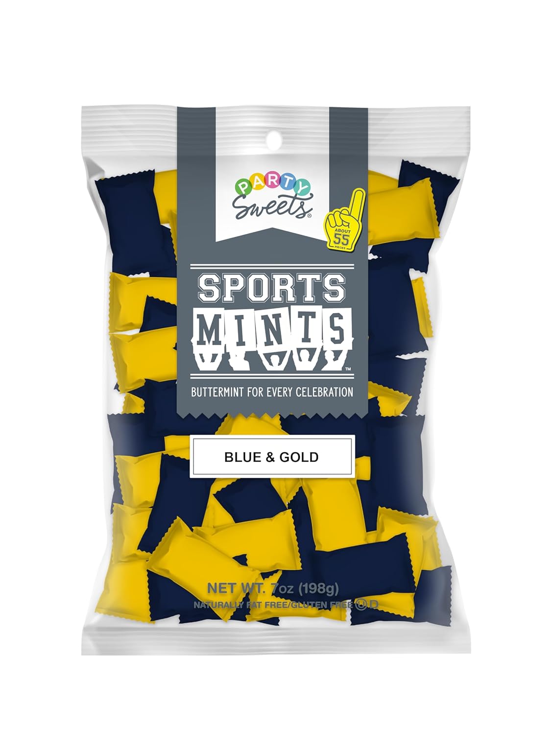 Amazon.com : Party Sweets Blue and Gold Sports Mints by Hospitality ...