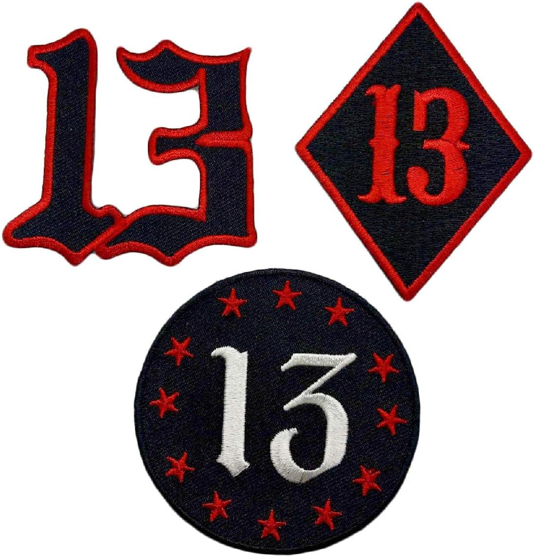 Amazon.com: Number 13 Embroidered Patch [3PC Bundle- Iron on Sew on - RS]
