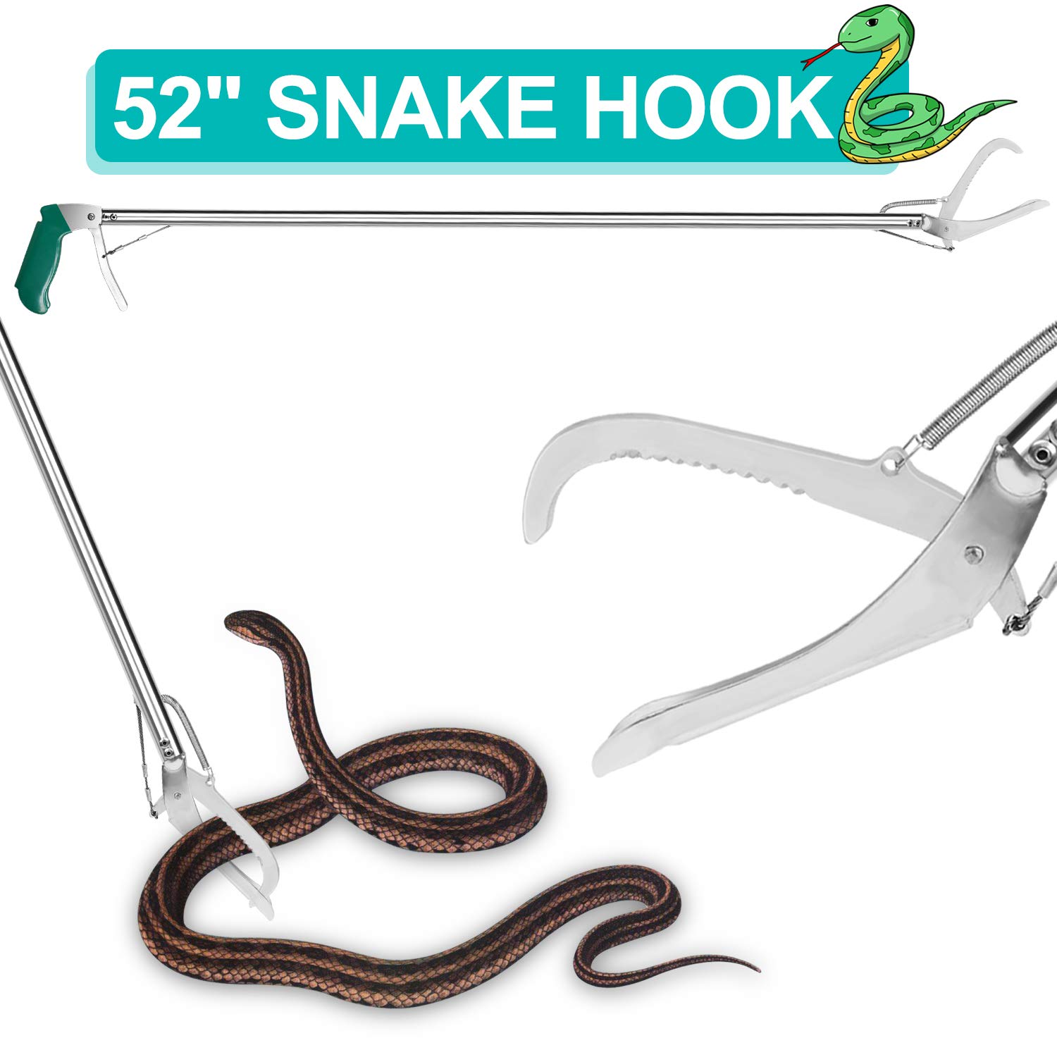 Snapklik.com : GYORGKSHI 52 Extra Long Snake Tongs Reptile Grabber Catcher