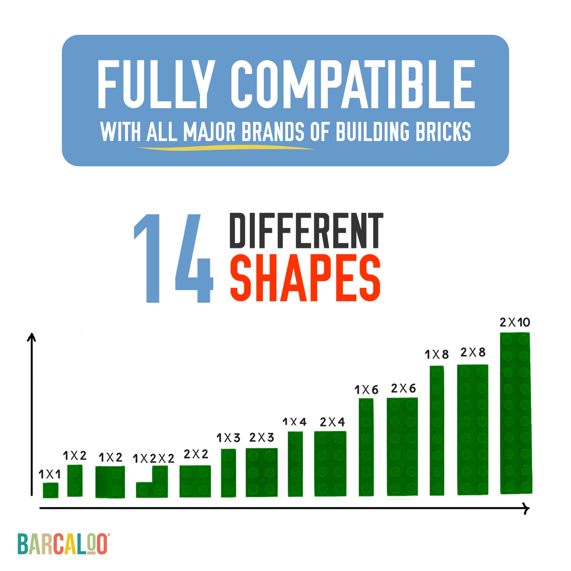 Snapklik.com : 1000 Piece Building Bricks Play Set, 10 Classic Colors ...