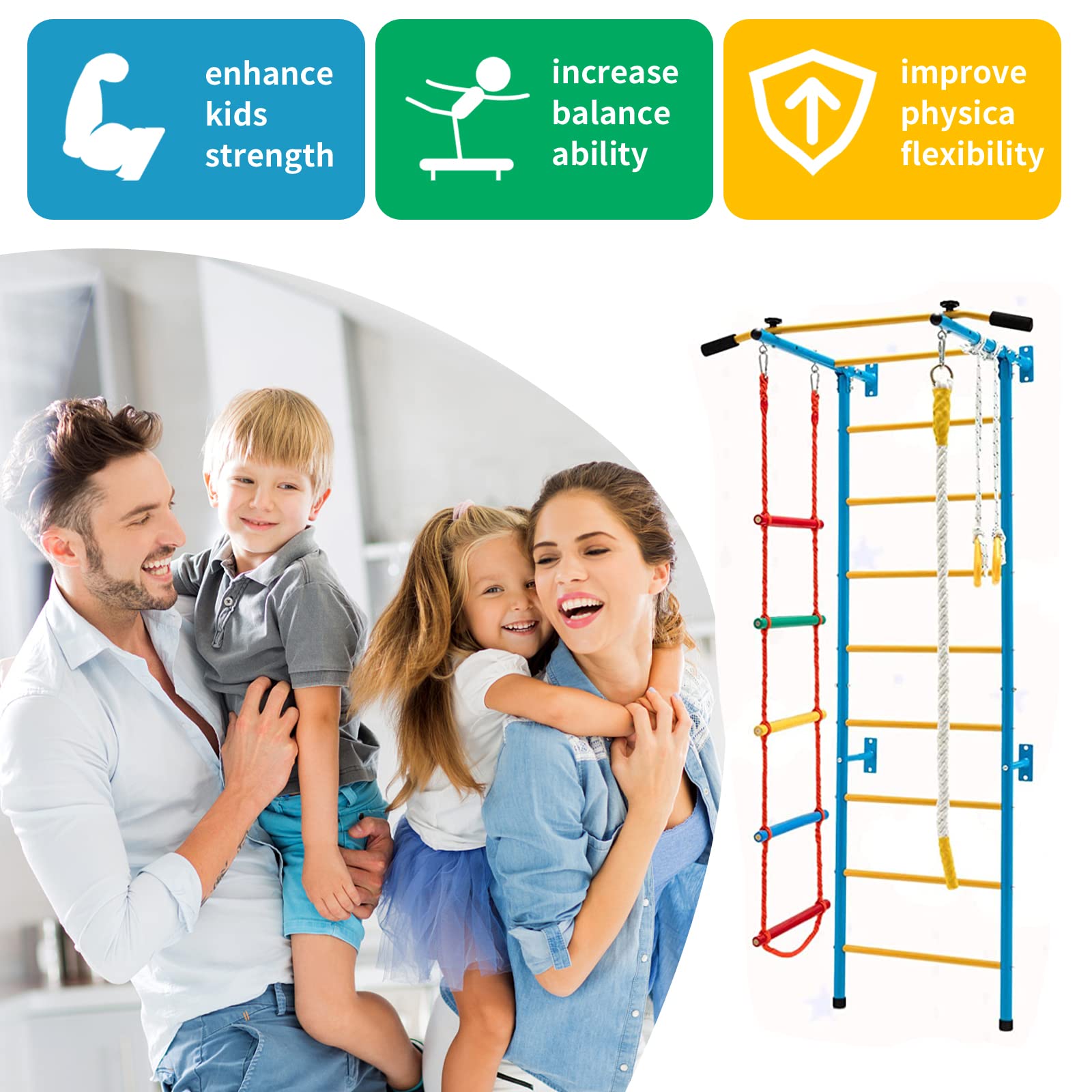tongmo Climbing Toys for Kids, Metal Indoor Kids Gym for Exercise ...