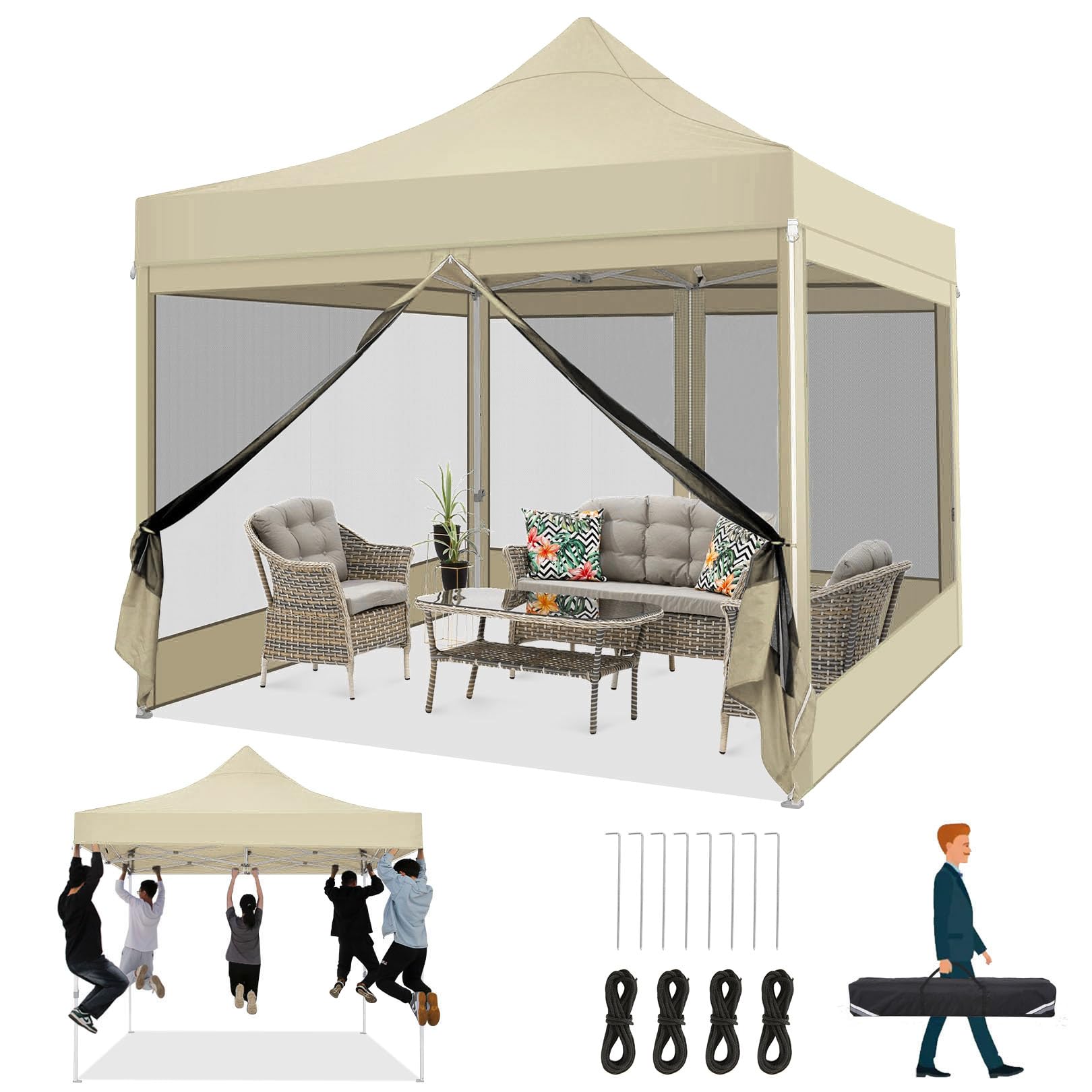 Snapklik.com : COBIZI 10x10 Heavy Duty Pop Up Canopy Tent