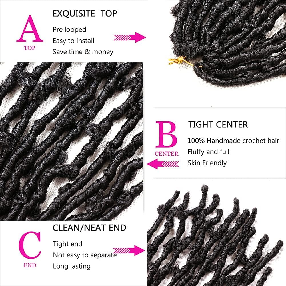 12inches Butterfly Locs Crochet Hair 7 Packs Soft Faux Locs Crochet ...