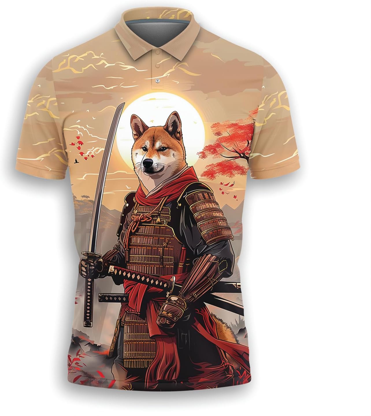 Amazon.com: Samurai Golf Shirt Men Funny Golf Polos for Men Dry Fit ...