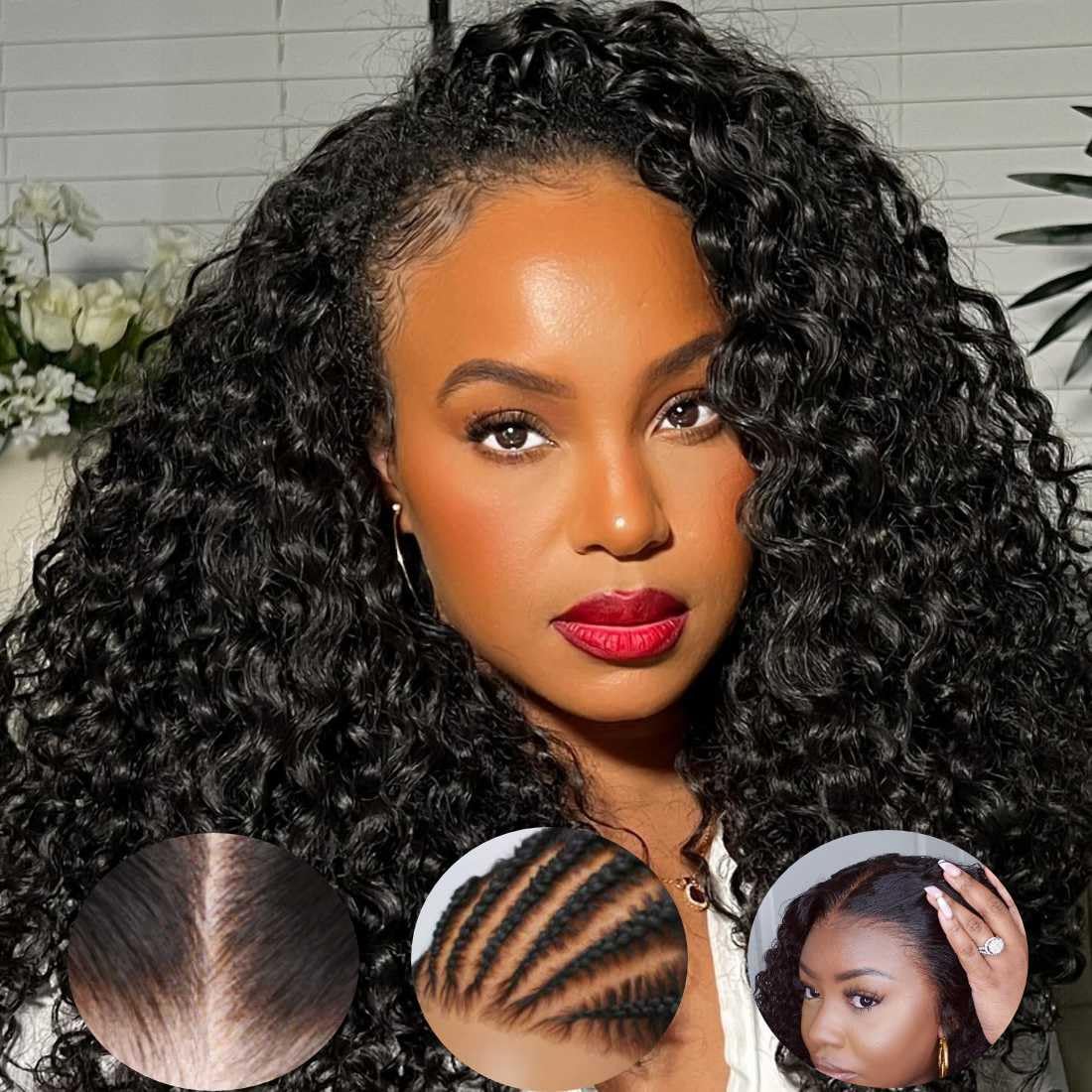 Amazon.com : Beauty Forever Bye Bye Knots Wear and Go Wig Water Wave ...