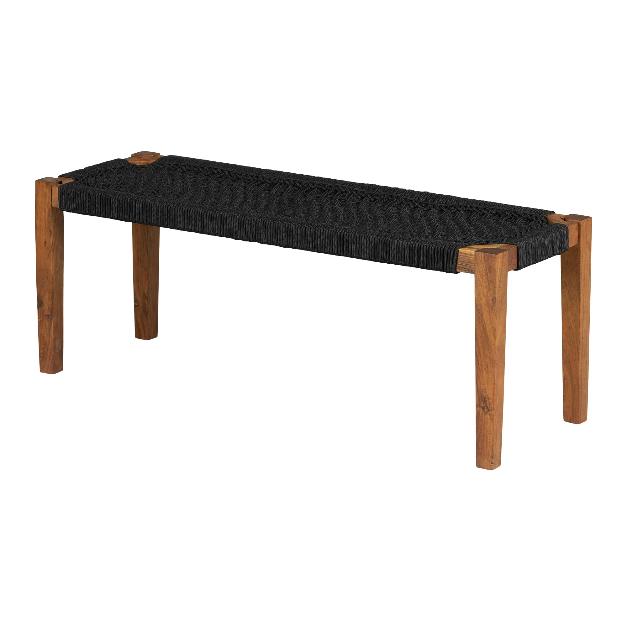 Amazon.com: South Shore Balka Wood and Rope Bench, Black and Natural ...