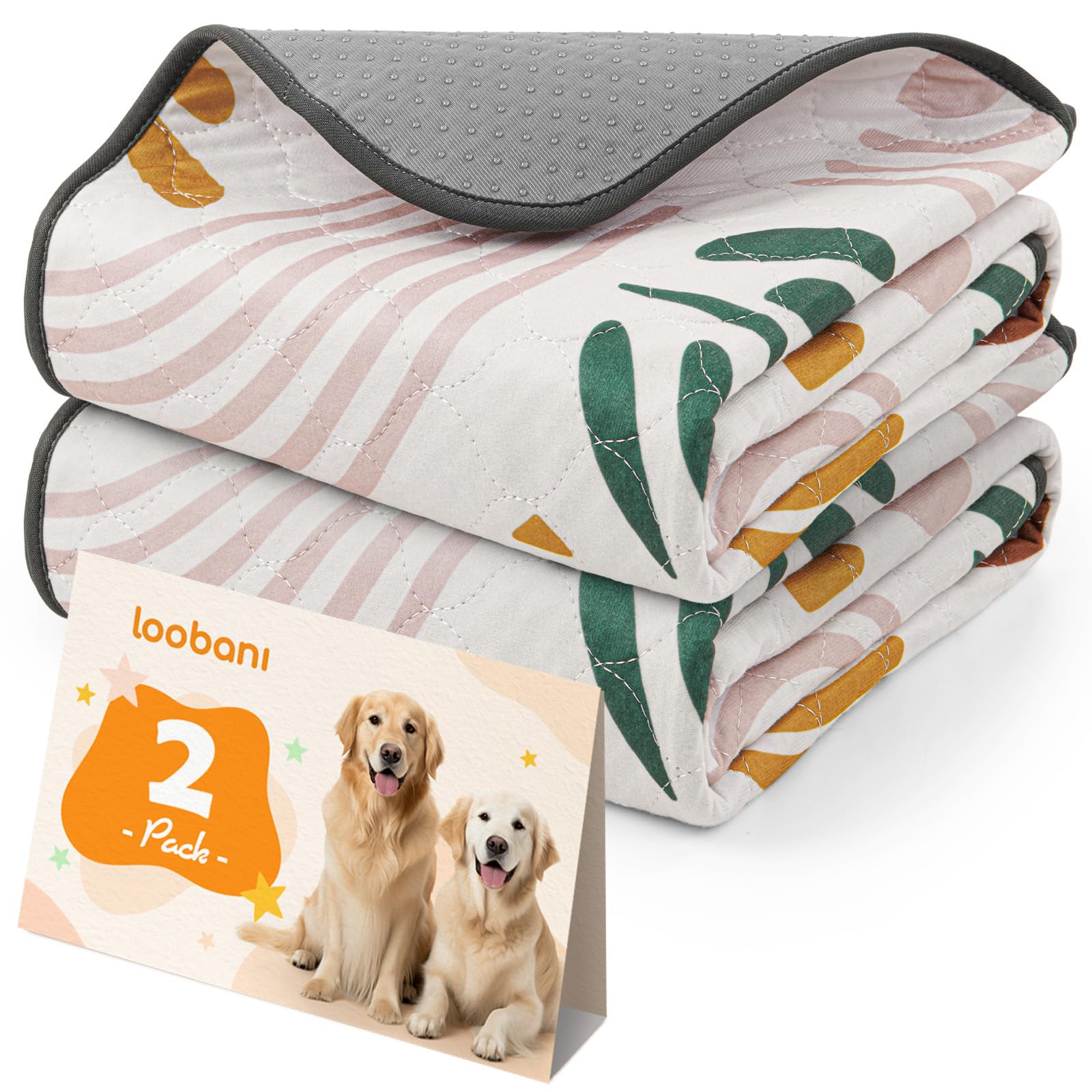 Amazon.com: LOOBANI Washable Pee Pads for Dogs: 2-Pack Super Absorbent Reusable Puppy Pads, 100% ...