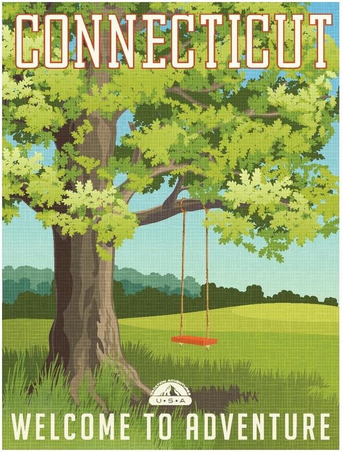 Amazon.com: Connecticut Welcome To Adventure Retro Travel Art Cool Wall ...