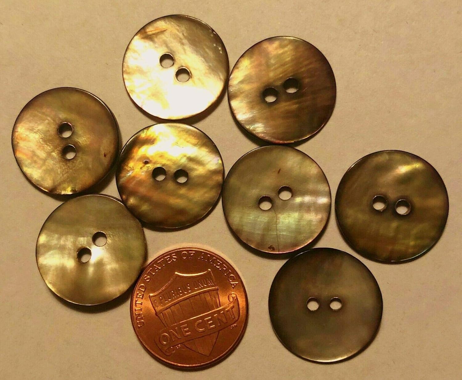 Amazon.com: 8 Slightly Curved Iridescent Abalone Shell Buttons Just ...