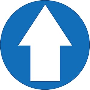 4 x white arrow on blue - social distancing landscape floor safety sign ...