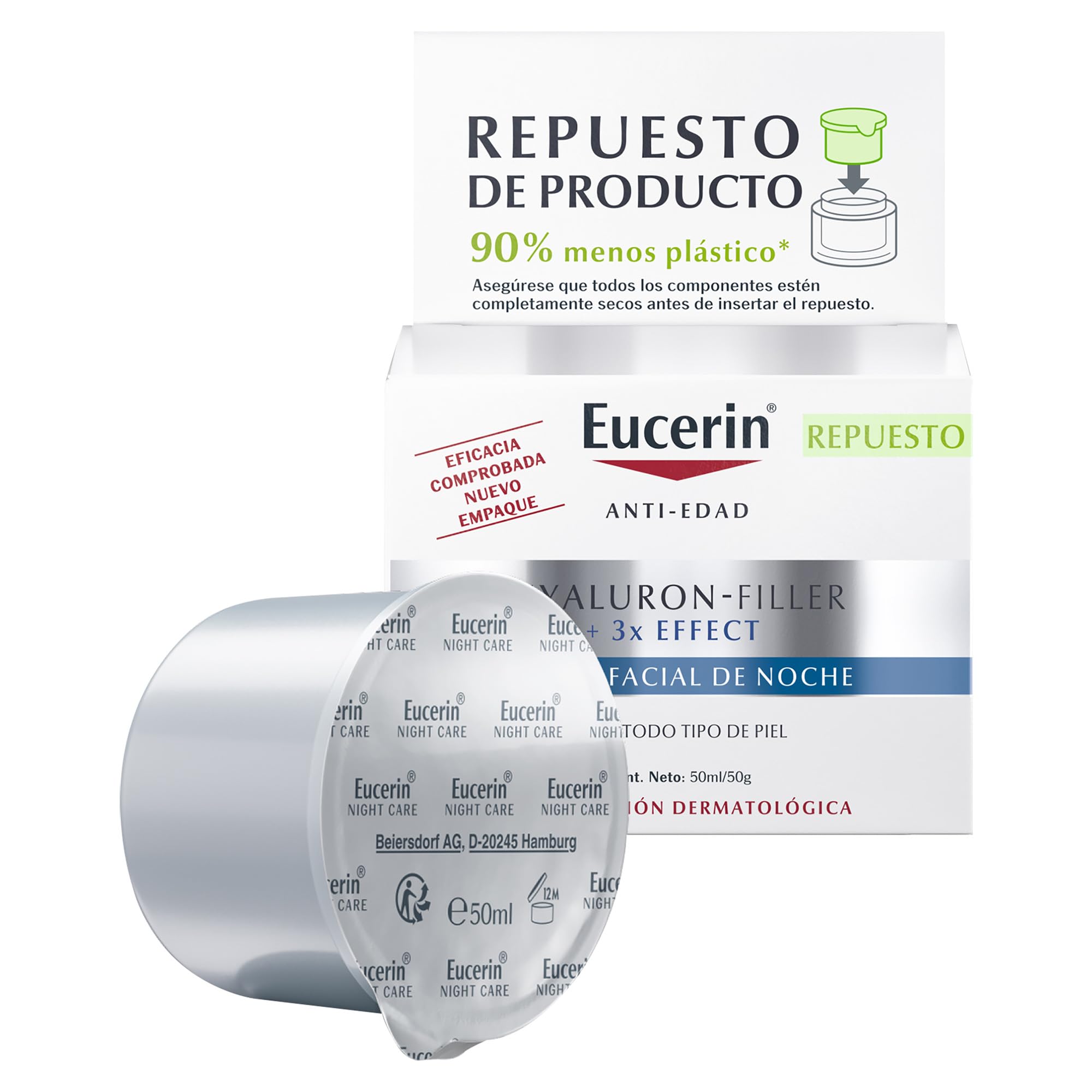 Eucerin Refill Crema anti edad Hyaluron-Filler Crema de Noche (50 ml ...